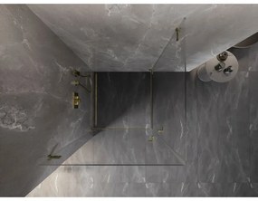 Mexen Lunar-B Duo, výklopný sprchový kout 100 x 100 cm, 8mm čiré sklo, zlatý profil, 832-100L-100P-50-00