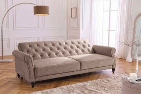 Designová rozkládací pohovka Scarlet 220 cm šedo-hnědý samet