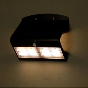 LED Solární nástěnné svítidlo se senzorem LED/7W/3,7V 4000K IP65 4000 mAh černá
