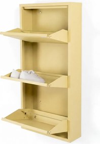 Světle žlutý ocelový výklopný/závěsný botník 50x103x15 cm Billy – Spinder Design