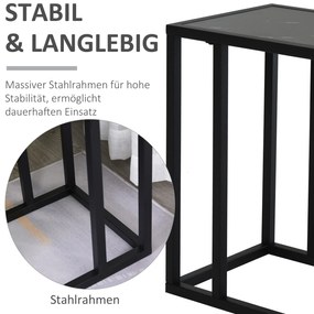 HOMCOM Odkládací stolek, konferenční stolek s mramorovým vzhledem, konferenční stolek s kovovým rámem, do obývacího pokoje, ložnice, 45 x 30 x 51,5 c…