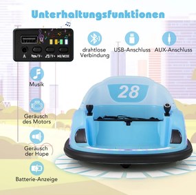Costway Bumper Car pro děti Elektrický Bumper Car s blikajícími LED světly modře