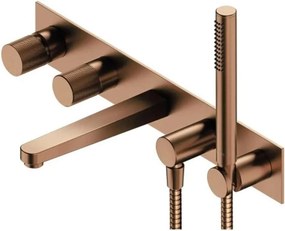 OMNIRES Contour - Vanová baterie pod omítku, 5-otvorová instalace, s tělesem, s příslušenstvím, kartáčovaná měď CT8037-1CPB