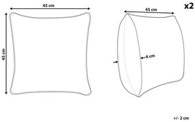 Sada 2 polštářů 45 x 45 cm vícebarevných FESTUCA Beliani