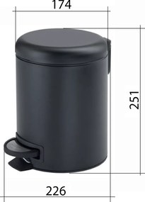 Gedy Gedy, POTTY odpadkový koš 3l, Soft Close, gun metal, 320981