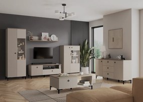 Komoda, šedohnědá Taupe/dub silverjack, DOMCA 3S