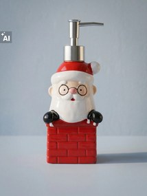 Sinsay - Vánoční keramický dávkovač mýdla ve tvaru Santa Clause v komíně - červená