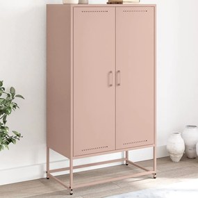 Skříň highboard růžová 68,5 x 38,5 x 123,5 cm ocel