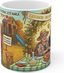 Personalizovaný hrnek z vlastní fotky pro rodinu – Komiksový styl