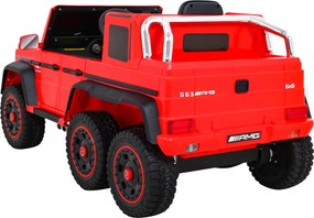 Ramiz Mercedes G63 AMG elektrické autíčko pro děti červené + dálkové ovládání + 6 EVA kol + pomalý start + MP3 + LED