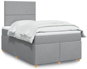 Box spring postel s matrací světle šedá 120 x 200 cm textil 3293540