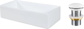 Comad Keramické umyvadlo na desku Gaja 45 45x22 + výpusť Click-Clack, bílá