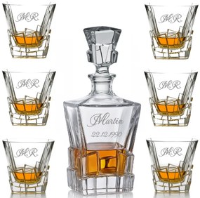 Dekorant Whisky set s monogramem Crack 1+6