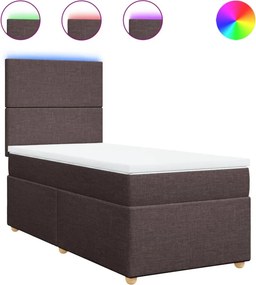 Box spring postel s matrací tmavě hnědá 80x200 cm textil 3293403