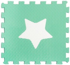 Vylen Pěnové podlahové puzzle Minideckfloor s hvězdičkou Bílý se světle šedou hvězdičkou 340 x 340 mm