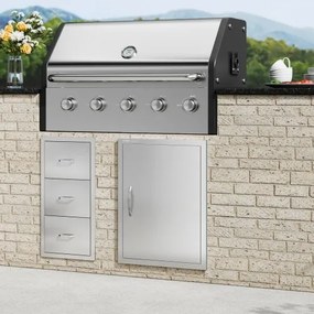 BBQ přístupová dvířka, 508 × 686 mm jednoduchá venkovní kuchyňská dvířka