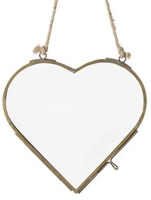 Bronzový antik závěsný fotorámeček ve tvaru srdce Heart - 15*15*1cm
