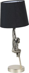 Stříbrno černá stolní lampa s opicí - Ø 20*49 cm E27