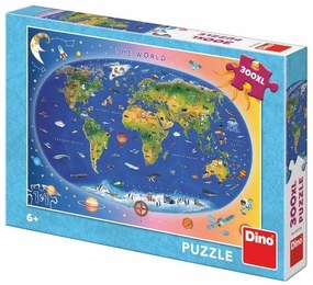 Dino Puzzle Dětská mapa 300 XL dílků