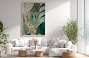 Tropická elegance - obraz - Listy v přírodním reliéfním stylu 66 - A4 – 210 × 297 mm - 149 Kč