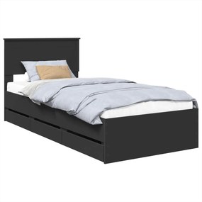 Rám postele se zásuvkou Černá 90 x 190 cm Inženýrské dřevo 3408020