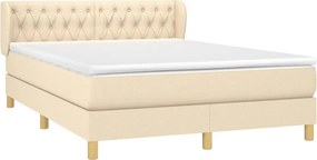 Box spring postel s matrací krémová 140x190 cm textil 3127042