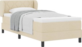 Postel s boxspringem s čelo Krémová 100 x 200 cm textil 3340078