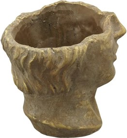 Bronzovo - hnědý antik květináč dívka Bronie - 20*20*25 cm