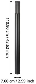 Eglo 901035 - Venkovní lampa SALLE 1xE27/15W/230V 110 cm IP54