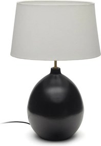 Černobílá stolní lampa s textilním stínidlem (výška 72 cm) Foixa – Kave Home