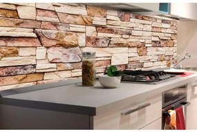 DIMEX | Fototapeta do kuchyně Kamenná zeď KI-180-088 | 180 x 60 cm | béžová