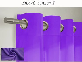 F.Tvoje  Hotový voálový barevný závěs /  záclona na kolečkách / s kroužky 145x250cm různé barvy Barva: tmavě fialová