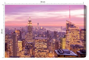 Obraz Panorama New Yorku V Noci Nedostatek Nedostatek Přírodní plátno 40x30
