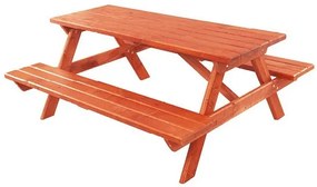DREWMAX Zahradní stůl pevně spojený s lavičkami - pivní set, šířka 157 cm