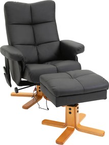 HOMCOM Relaxační křeslo Masážní křeslo s podnožkou a úložným prostorem 145° náklon Televizní křeslo s masážní funkcí Polyester Černá 80 x 86 x 99 cm …
