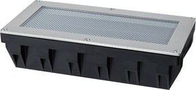 P 95744 Solární LED zemní svítidlo Sorea soumrakový senzor IP67 hranaté 200x100mm 3000K 0,3W 3,7V kov kartáčovaný ABS/polykarbonát/ocel - PAULMANN