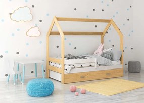 ImportWorld Dětská postel Domek 80x160 cm D3, rošt ZDARMA - borovice (Barva dřeva: Borovice, Varianta: S matrací)