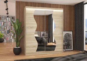 Posuvná skříň se zrcadlem a LED osvětlením MEDISON 180