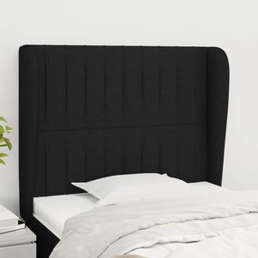 Čelo postele typu ušák černé 103x23x118/128 cm textil 3118186