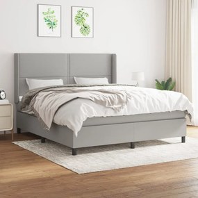 Box spring postel s matrací světle šedá 180 x 200 cm textil 3131369