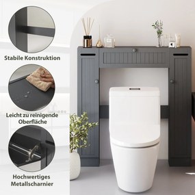 Costway Police nad WC Samostatně stojící koupelnová skříňka s nastavitelnými