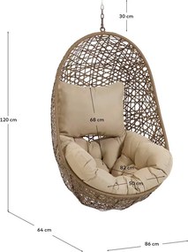 Hnědé závěsné zahradní křeslo Kave Home Florina
