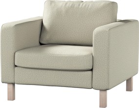Potah na křeslo IKEA Karlstad, krátký barva béžová látka pletený vzor