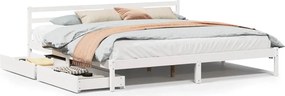 Postel bez matrace bílá 200 x 200 cm masivní borovice 3301549