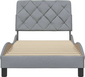 Rám postele bez matrace světle šedá 90 x 190 cm textil 3310566