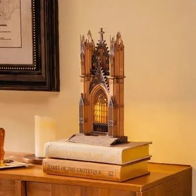 RoboTime 3D dřevěná skládačka Katedrála Twin Tower / 3D puzzle / LED o