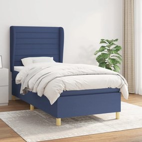 Box spring postel s matrací modrá 80x200 cm textil 3128563