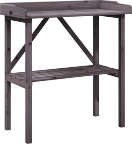 Přesazovací stůl s policí šedý 78 x 38 x 82,5 cm masivní jedle 156351