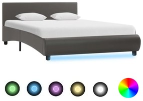 Rám postele s LED světlem šedý umělá kůže 140 x 200 cm,  285495