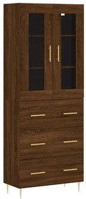 Skříň highboard hnědý dub 69,5 x 34 x 180 cm kompozitní dřevo,  3198400